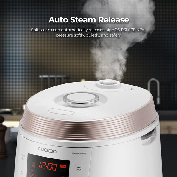 Cuckoo Electronics CUCKOO CMC-QSB501S 5QT Electric Pressure Cooker with 10 Menu Options and ...